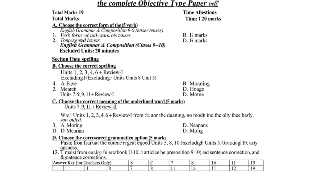 English 9th Class Paper Pattern 2026 Lahore (Punjab Board ...